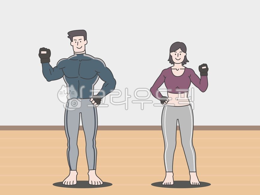 운동, 헬스, 운동하는남자, 운동하는여자, 피트니스, 사진,이미지,일러스트,캘리그라피 - 상일러스트작가