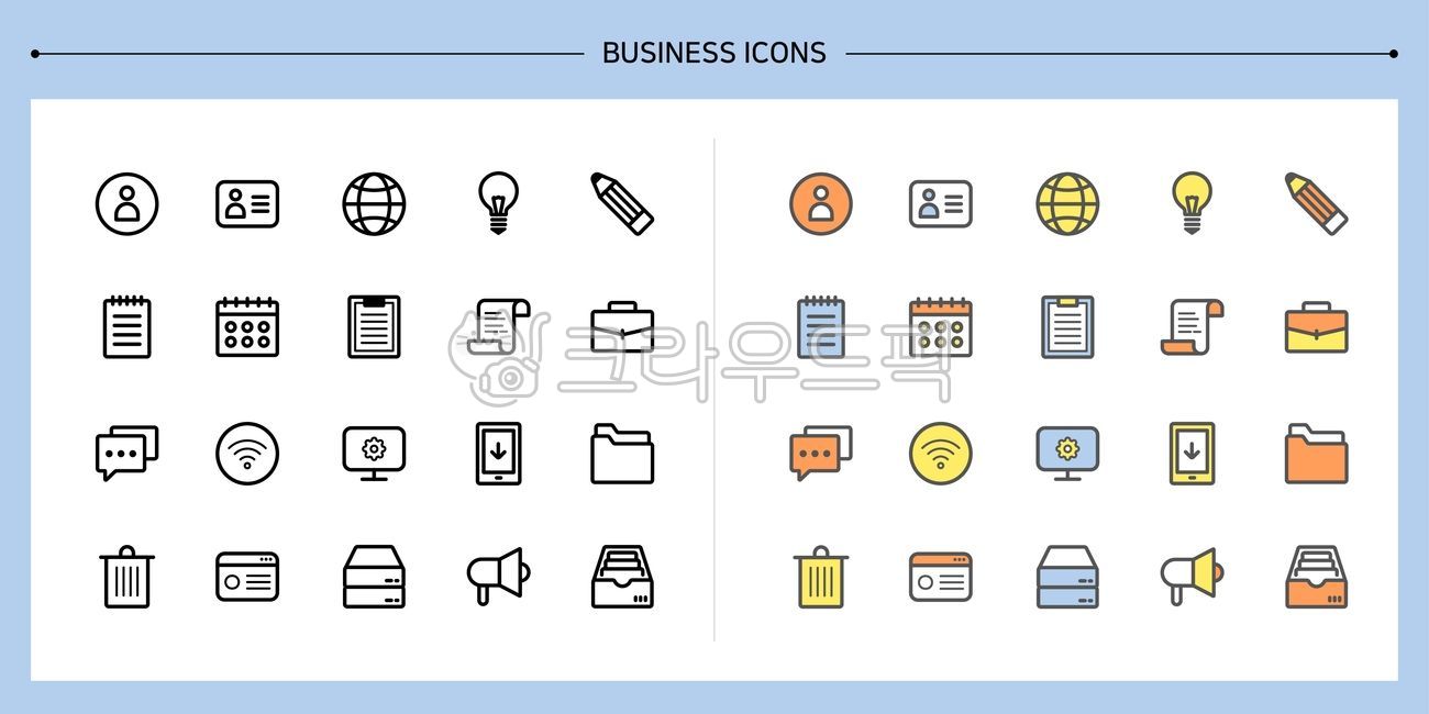 라인아이콘, 벡터, 아이콘, 세트, 라인, 사진,이미지,일러스트,캘리그라피 - 유자디자인작가