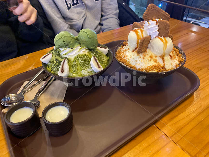 설빙, 우유, 녹차, 말차, 연유, 사진,이미지,일러스트,캘리그라피 - HUKIM작가