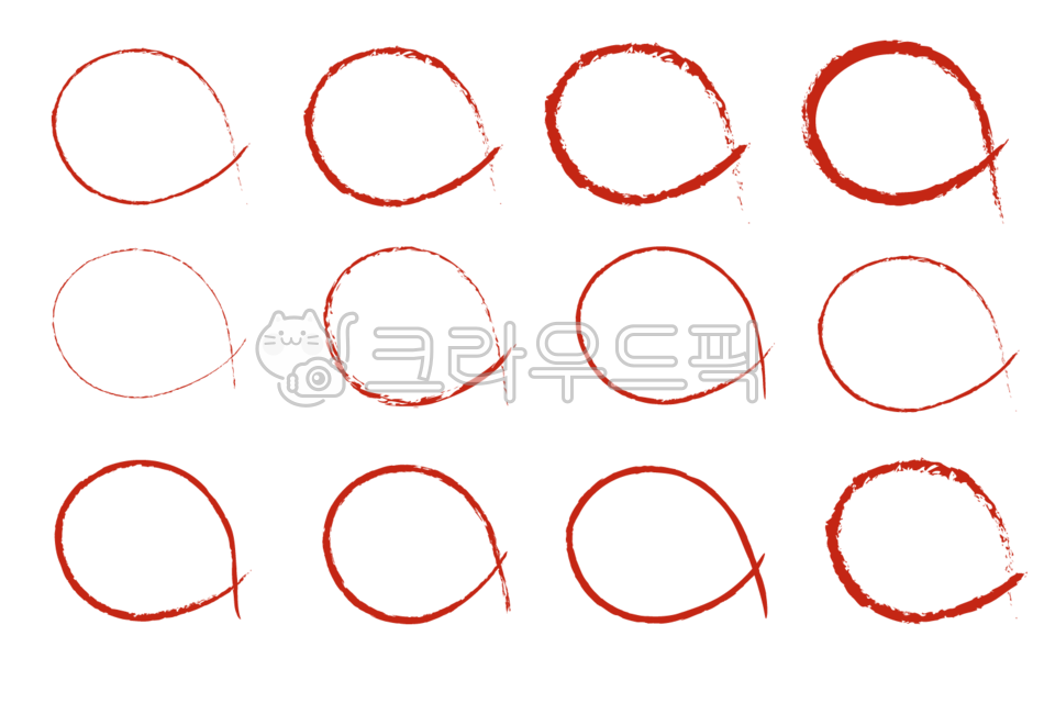 체크, 표시, 동그라미모양, 동그라미, 빨간펜, 사진,이미지,일러스트,캘리그라피 - EVEN작가