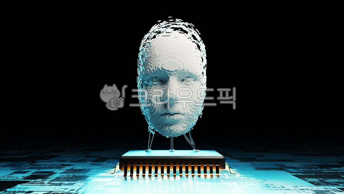 인공지능 딥러닝 머신러닝 Ai Cpu 사진이미지일러스트캘리그라피 Meshcube작가