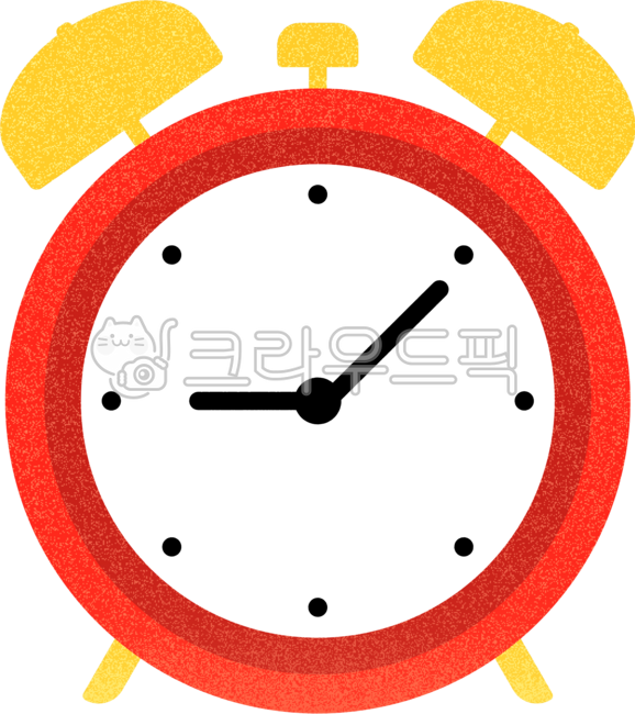 자명종 알람시계 시간 시간표 빨간시계 사진이미지일러스트캘리그라피 프롬희씨작가