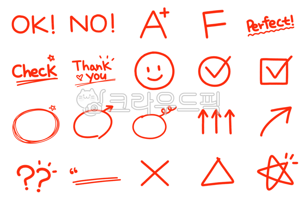 빨간펜, 동그라미, 빨간색동그라미, 중요, 중요표시, 사진,이미지,일러스트,캘리그라피 - 엘리사디자인작가