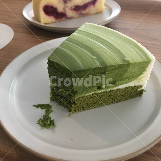 조각케이크, 조각케익, 녹차케이크, 말차케이크, 디저트, 사진,이미지,일러스트,캘리그라피 - 꽁이작가