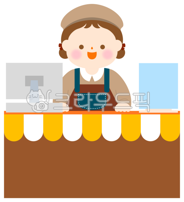 바리스타, 카페직원, 커피만드는사람, 스탭, 캐셔, 사진,이미지,일러스트,캘리그라피 - yoyowawa작가