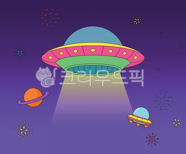 우주선, 외계인, 행성, 별, 밤, 사진,이미지,일러스트,캘리그라피 - 프레즌트작가