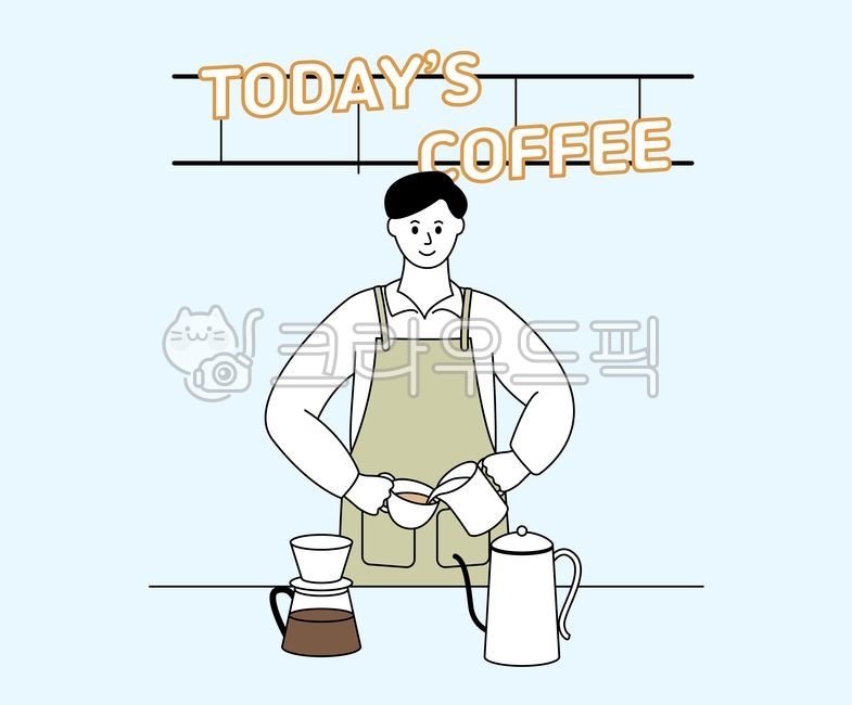 바리스타 커피 커피숍 핸드드립 남자 사진이미지일러스트캘리그라피 프레즌트작가