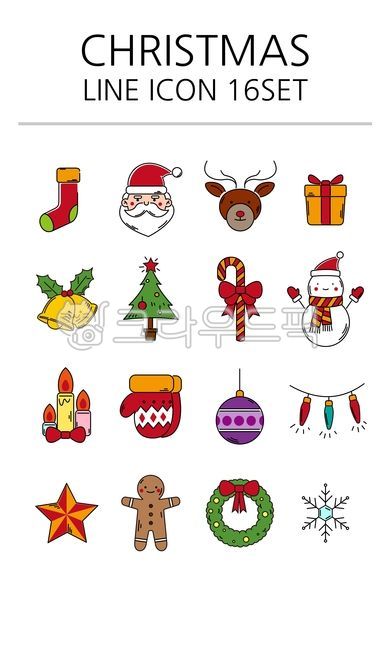 크리스마스, 산타, 아이콘, 라인, 루덜프, 사진,이미지,일러스트,캘리그라피 - 에소더블작가