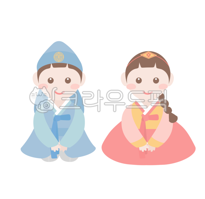 명절, 한복, 캐릭터, 일러스트, 설날, 사진,이미지,일러스트,캘리그라피 - SLEA작가