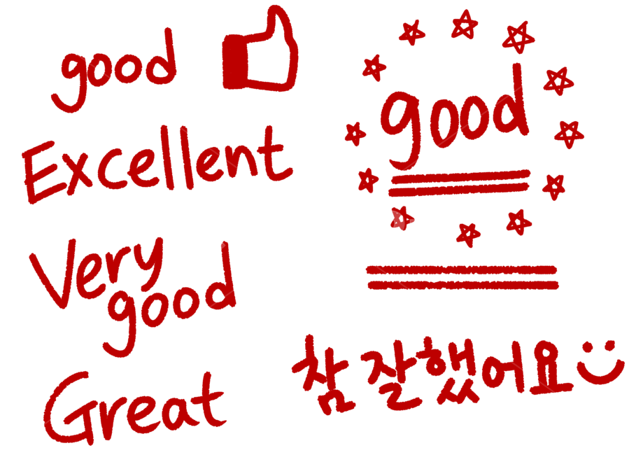 채점, scoring, good, verygood, excellent, 사진,이미지,일러스트,캘리그라피 - minny작가