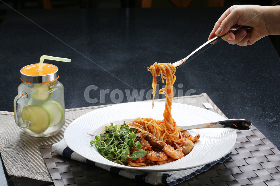 스파게티, 파스타, 면요리, 해물스파게티, 면, 사진,이미지,일러스트,캘리그라피 - 천창기작가