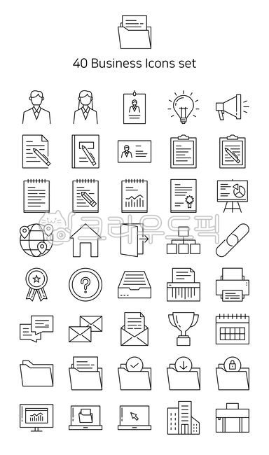 라인아이콘, 비즈니스, 벡터, 라인, 아이콘, 사진,이미지,일러스트,캘리그라피 - 유자디자인작가