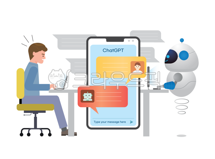 챗gpt, gtp, 챗봇, chatgpt, 챗지피티, 사진,이미지,일러스트,캘리그라피 - 디자인그리고작가