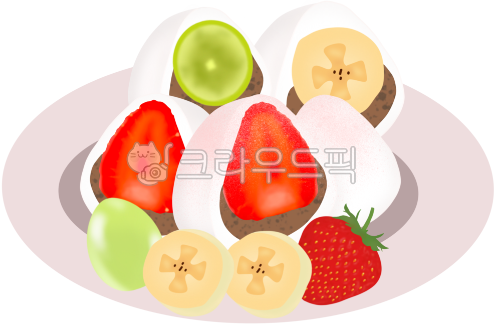 모찌, 찹쌀떡, 과일모찌, 과일찹쌀떡, 딸기모찌, 사진,이미지,일러스트,캘리그라피 - nut작가