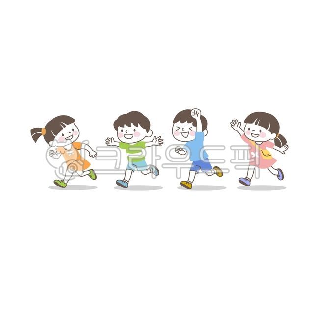 어린이, 어린이날, 달리는어린이, 달리기, 키즈, 사진,이미지,일러스트,캘리그라피 - wings97작가