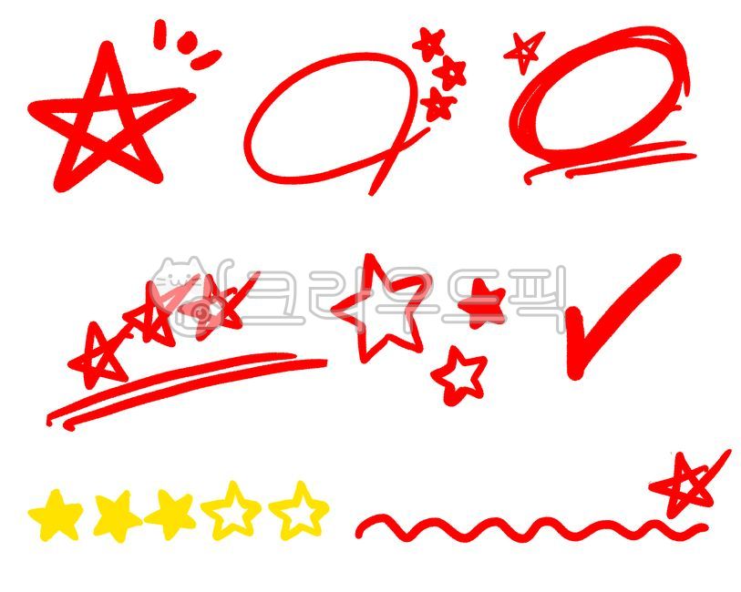 밑줄, 라인, 별표, 도형, 강조밑줄, 사진,이미지,일러스트,캘리그라피 - funnyflog00작가