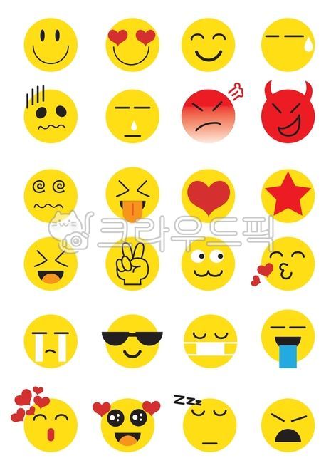 아이콘, 이모티콘, 표정, 웃는다, 기쁘다, 사진,이미지,일러스트,캘리그라피 - 낭아트작가