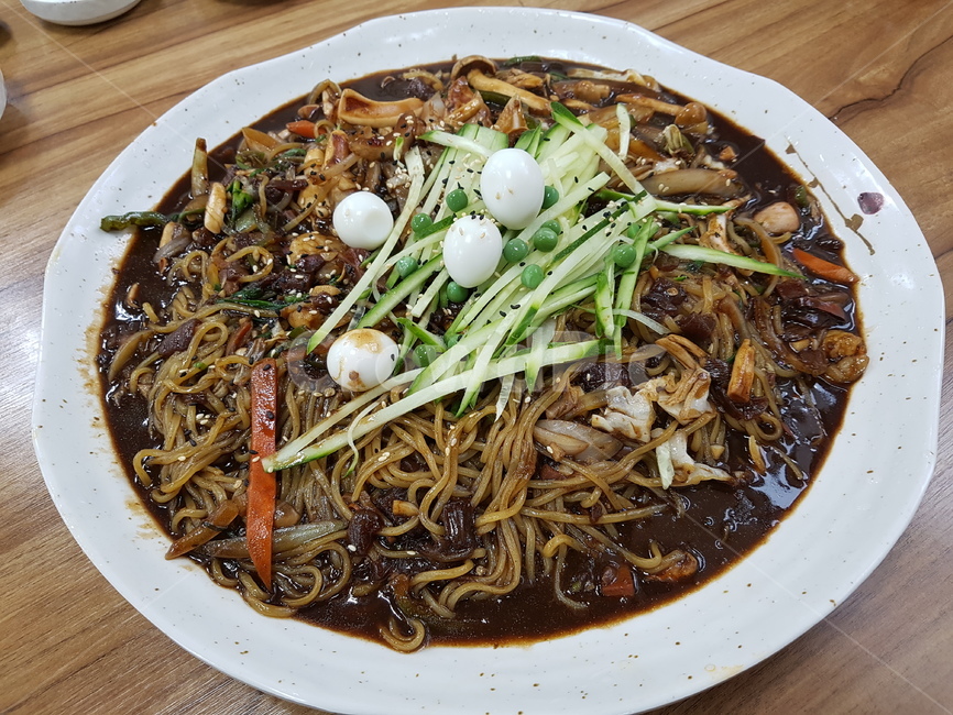 짜장면, 쟁반짜장, 짜장, 면, 음식, 사진,이미지,일러스트,캘리그라피 - 컨츄리덕작가