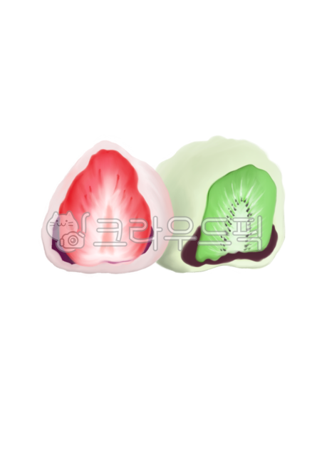 과일찹쌀떡, 찹쌀떡, 과일모찌, 모찌, 딸기, 사진,이미지,일러스트,캘리그라피 - 찌언냐작가