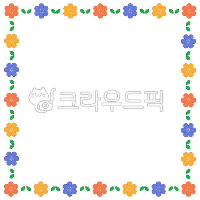 테두리, 프레임, 꽃, 사각형, 장식, 사진,이미지,일러스트,캘리그라피 - murmur작가