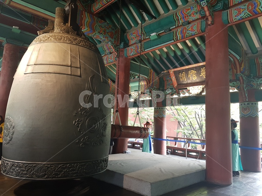 보신각, 종로, 전통적, 한국적, 종, 사진,이미지,일러스트,캘리그라피 - 말차유작가