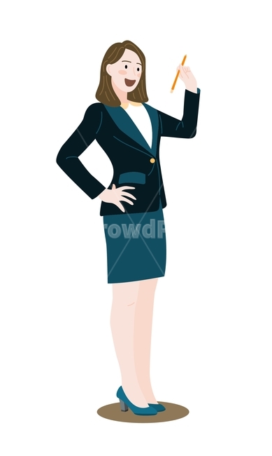 삽화, 정장, 설명, 발표, 직원, 사진,이미지,일러스트,캘리그라피 - 추야작가