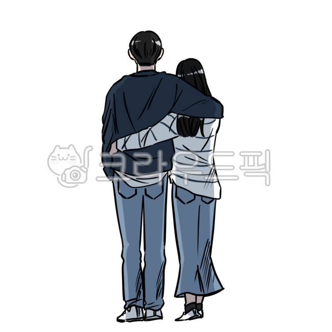 연인 커플 사람 인간 사람들 사진 이미지 일러스트 캘리그라피 Kamillust작가