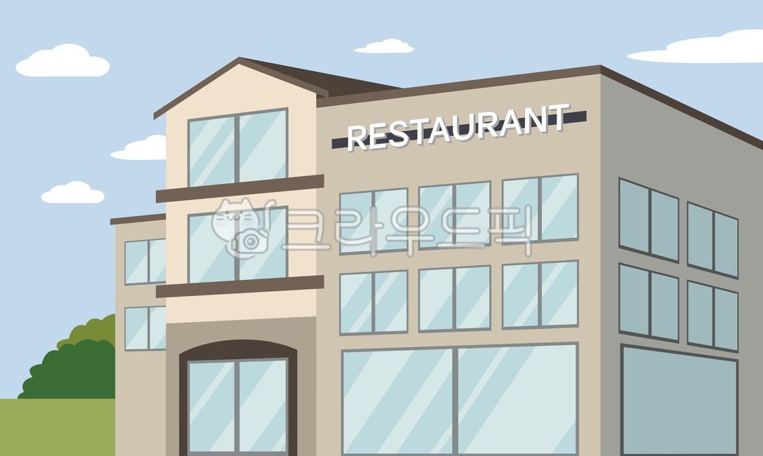 건물, 식당, 식당건물, 레스토랑, 음식점, 사진,이미지,일러스트,캘리그라피 - asdf6314작가